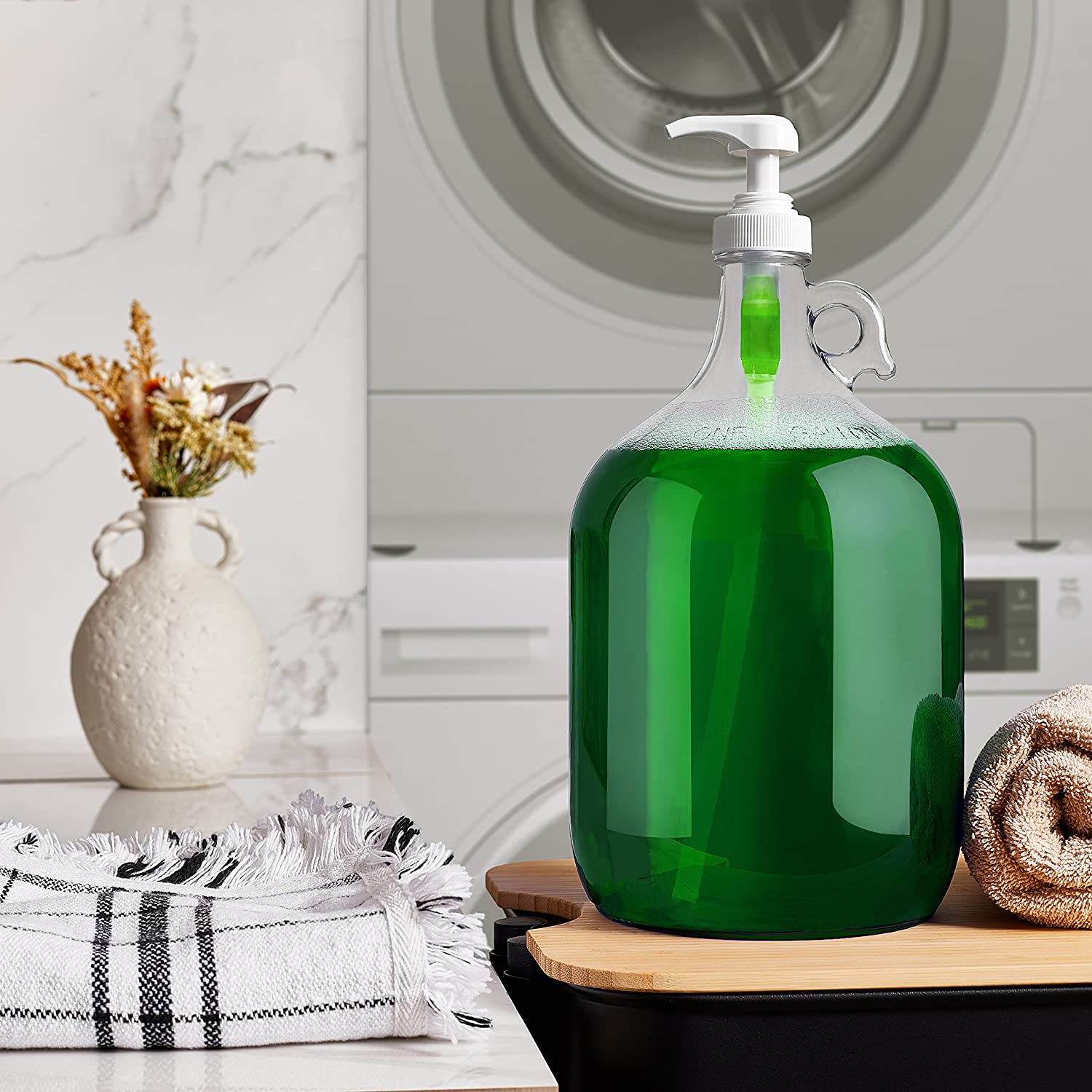 Gallon Glass Pump Dispenser Bottle – Kitchentoolz