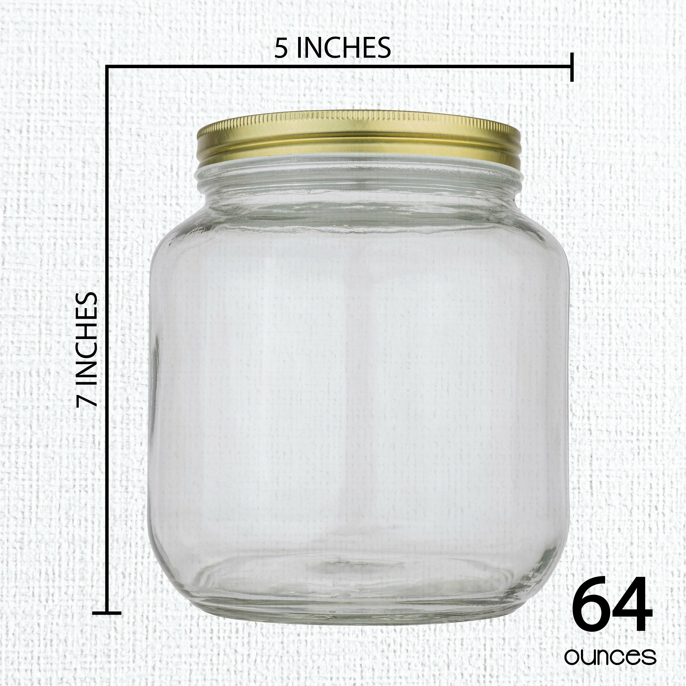 Half Gallon Mason Jars - Wide Mouth - Gold Metal Lids – Kitchentoolz
